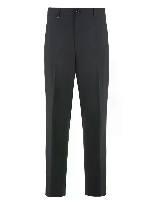 BOSS Virgin-wool Straight-leg Trousers - Black