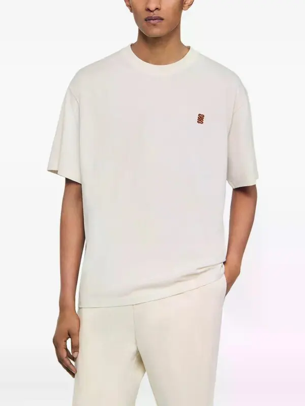 Sandro Leather Logo T-shirt