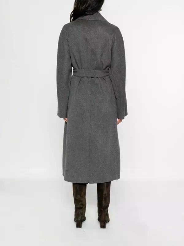 Max Mara Belted Double-breasted Wool Coat - Grey
