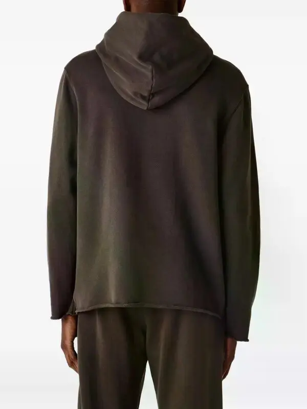 LES TIEN Raw-edge Zip-up Hoodie
