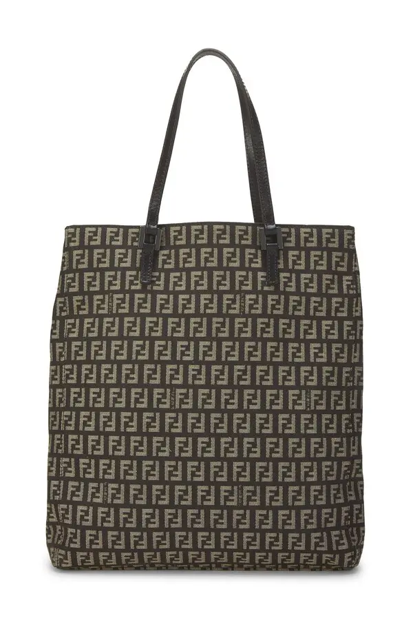 Fendi Zucchino Vertical Tote - Brown