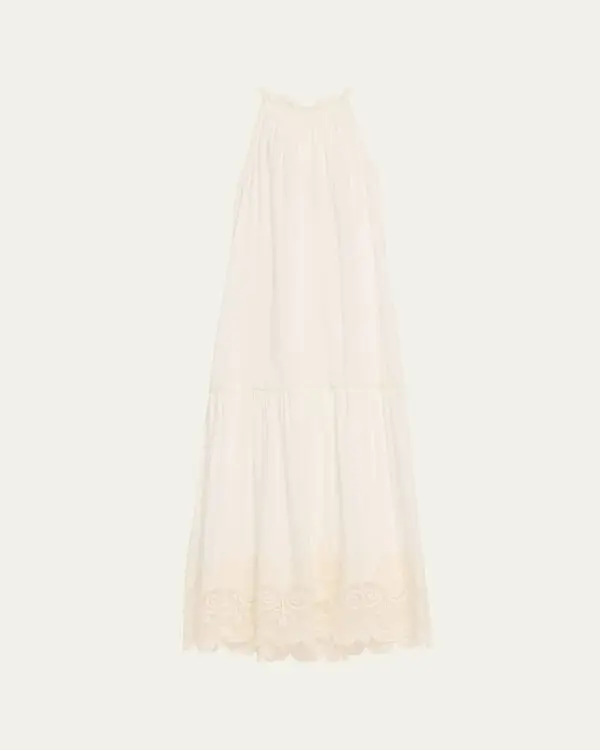 Kobi Halperin Teri Lace-trim Halter Maxi Dress - Ivory