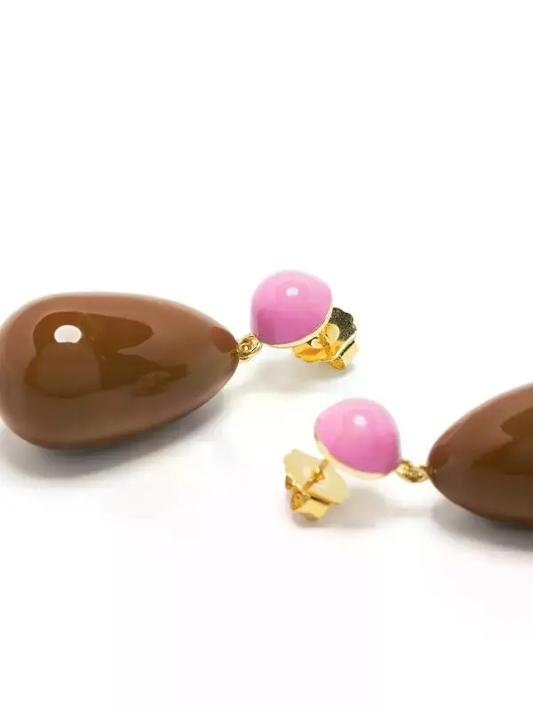 ESHVI Drop-design Earrings - Brown