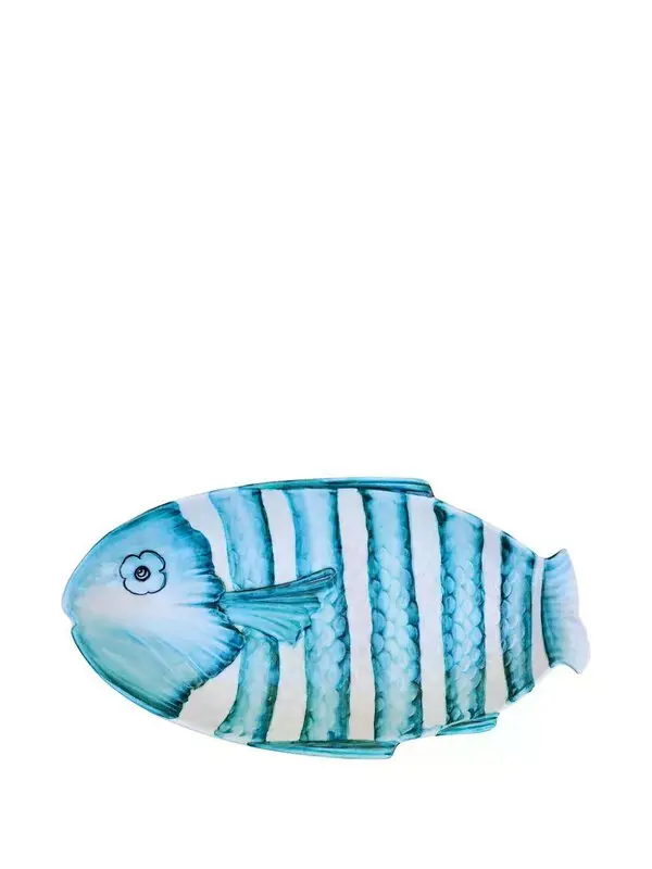 LES-OTTOMANS Fish-shaped Serving Plate - Blue