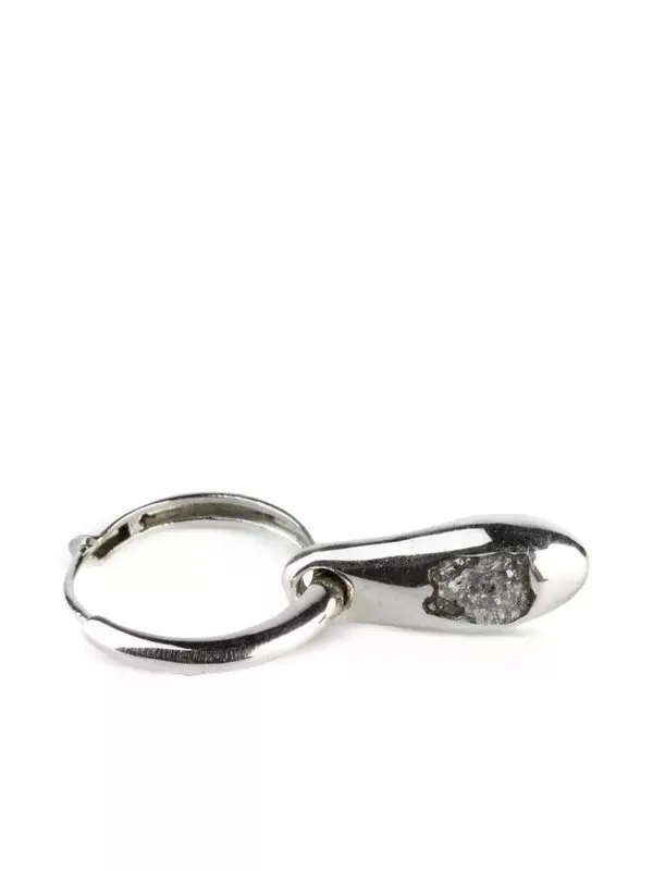 PARTS OF FOUR Teardrop-charm Hoop Earring - Silver