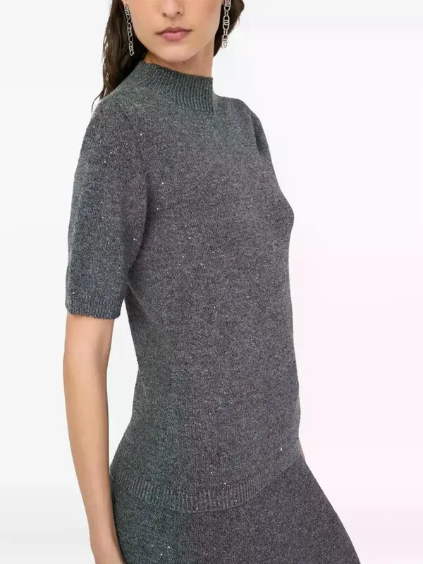 Liu Jo Mock Neck Short Sleeve Sweater