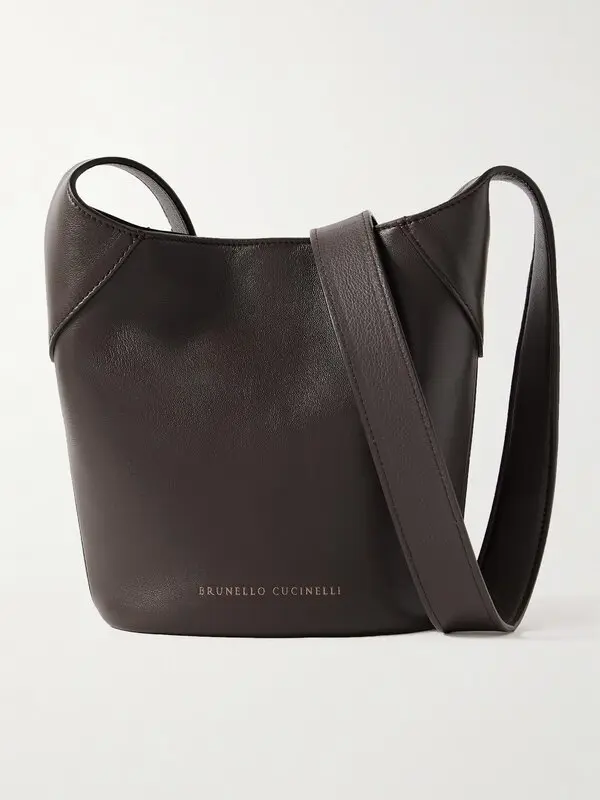Brunello Cucinelli Bead-embellished Leather Shoulder Bag