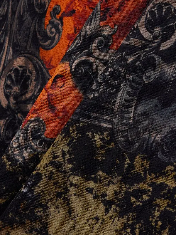 JEAN PAUL GAULTIER Printed Mesh Midi Skirt - Orange