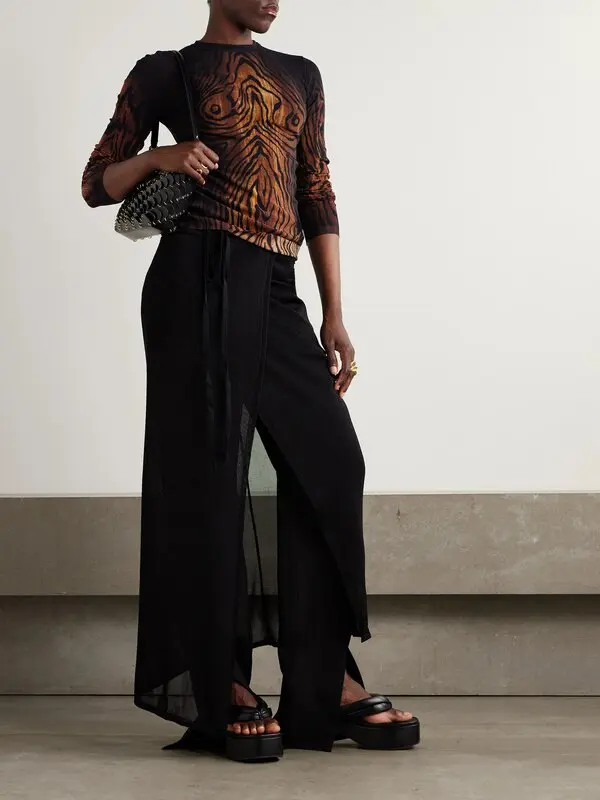 JEAN PAUL GAULTIER Printed Mesh T-shirt - Brown