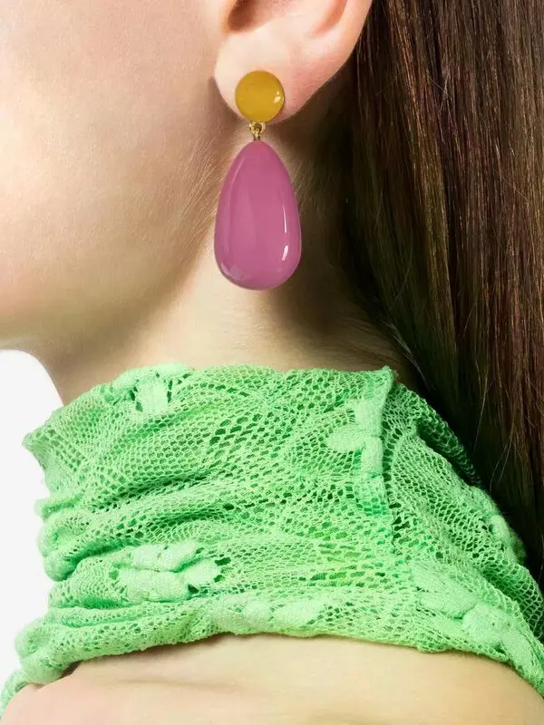 ESHVI Drop-design Earrings - Pink