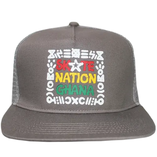 CROSS COLOURS Skate Nation Tribal Print Trucker Hat - Grey