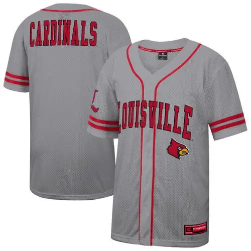 COLOSSEUM Louisville Cardinals Free Spirited Baseball Jersey - Gray