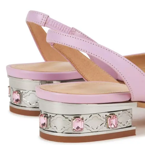 AIMEE ANN LOU Izella Leather Slingbacks