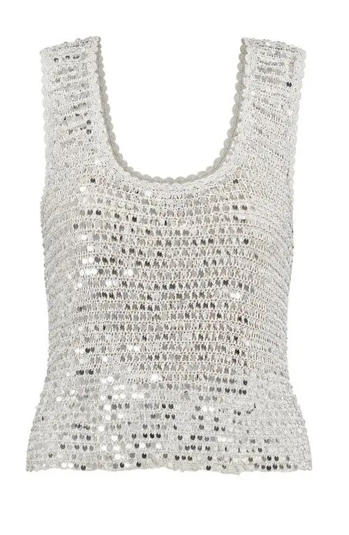 Calypso St. Barth Lucia Sequin Crochet Top