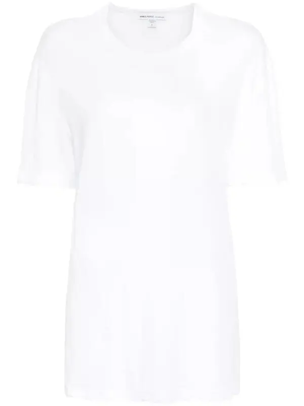 JAMES PERSE Scalloped Cotton T-shirt - White