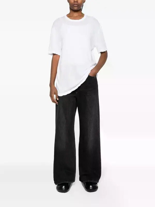 JAMES PERSE Scalloped Cotton T-shirt - White