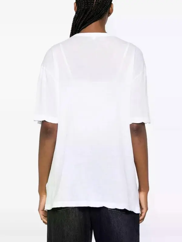 JAMES PERSE Scalloped Cotton T-shirt - White