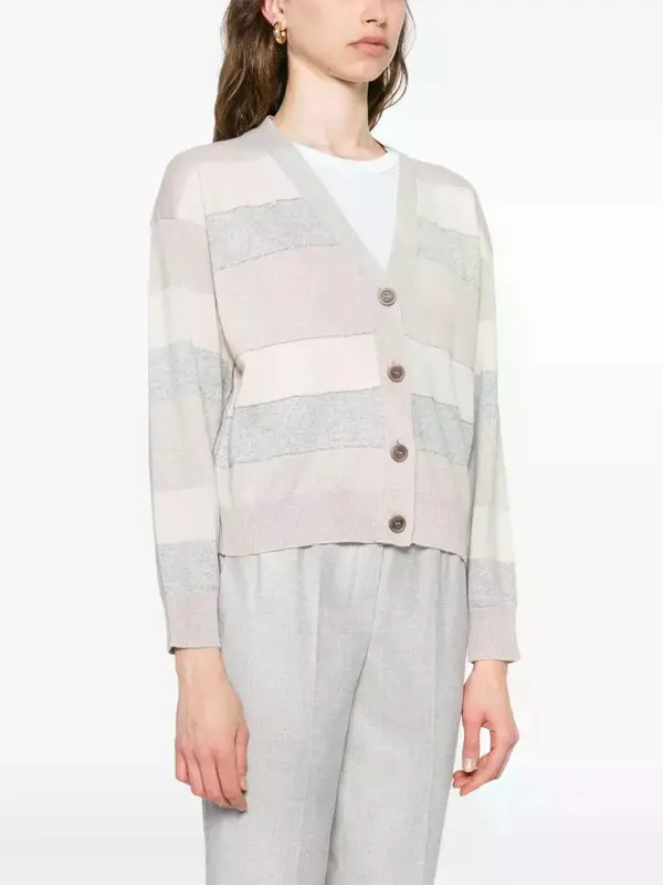 Peserico Striped Button-up Cardigan