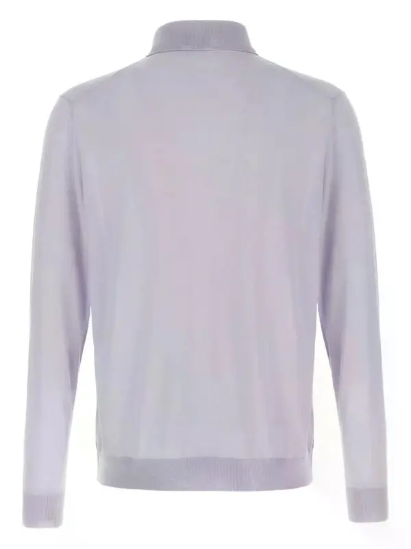 Kiton Ciro Long-cuffed Wool Polo Shirt - Blue