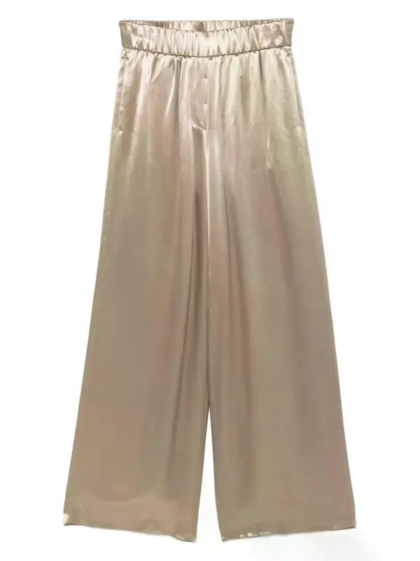 Peserico Wide-leg Satin Trousers - Green