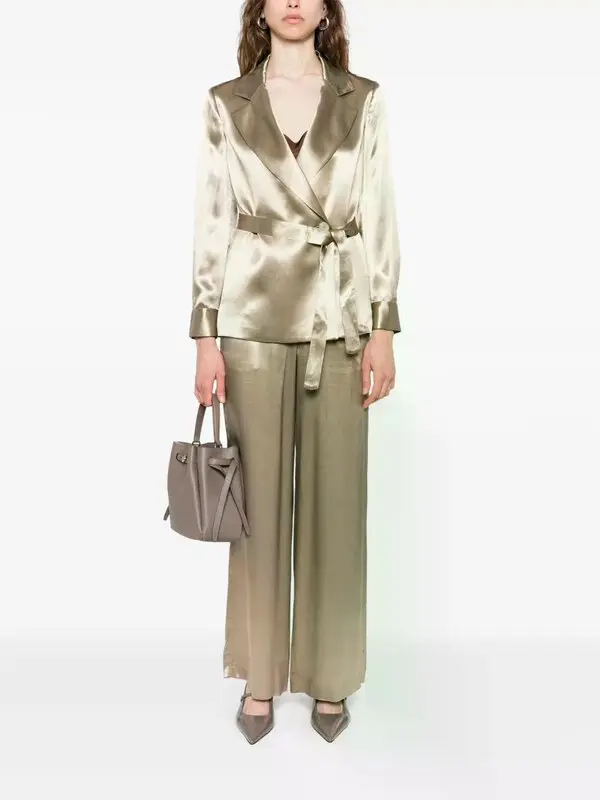 Peserico Wide-leg Satin Trousers - Green