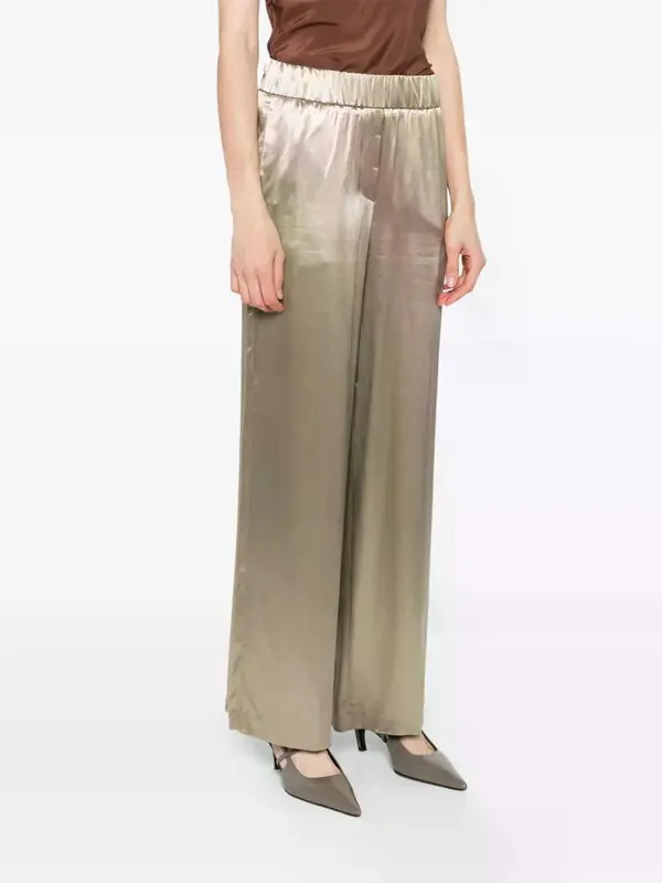 Peserico Wide-leg Satin Trousers - Green