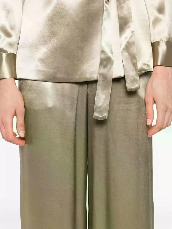 Peserico Wide-leg Satin Trousers - Green