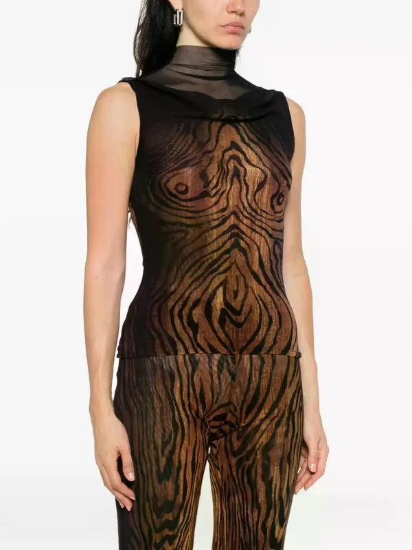 JEAN PAUL GAULTIER High-neck Printed Top