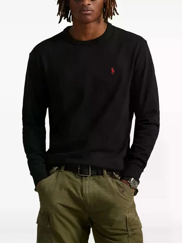 Polo Ralph Lauren Long-sleeved Cotton T-shirt - Black