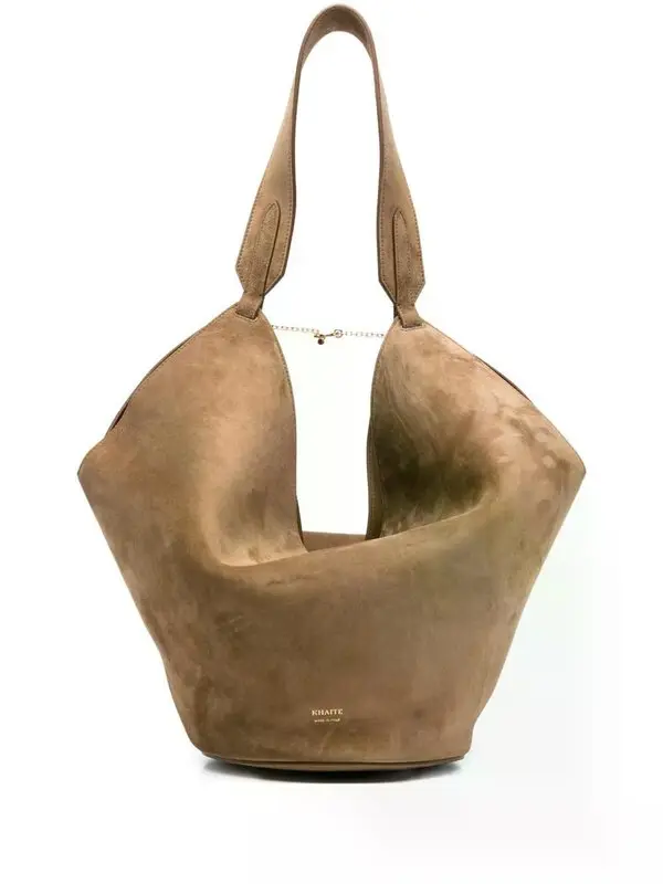 Khaite Lotus Suede Shoulder Bag - Brown