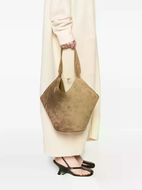 Khaite Lotus Suede Shoulder Bag - Brown