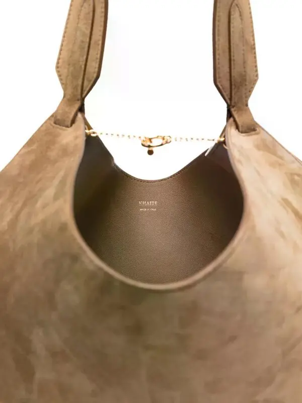Khaite Lotus Suede Shoulder Bag - Brown