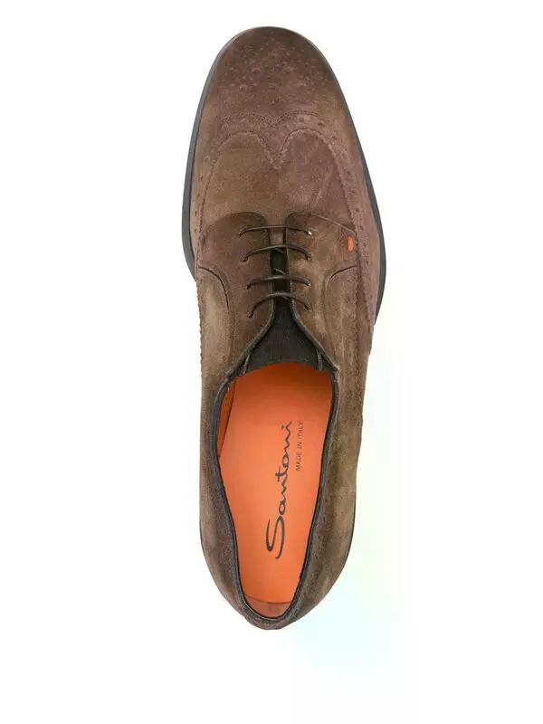 Santoni Leather Derby Shoes - Brown