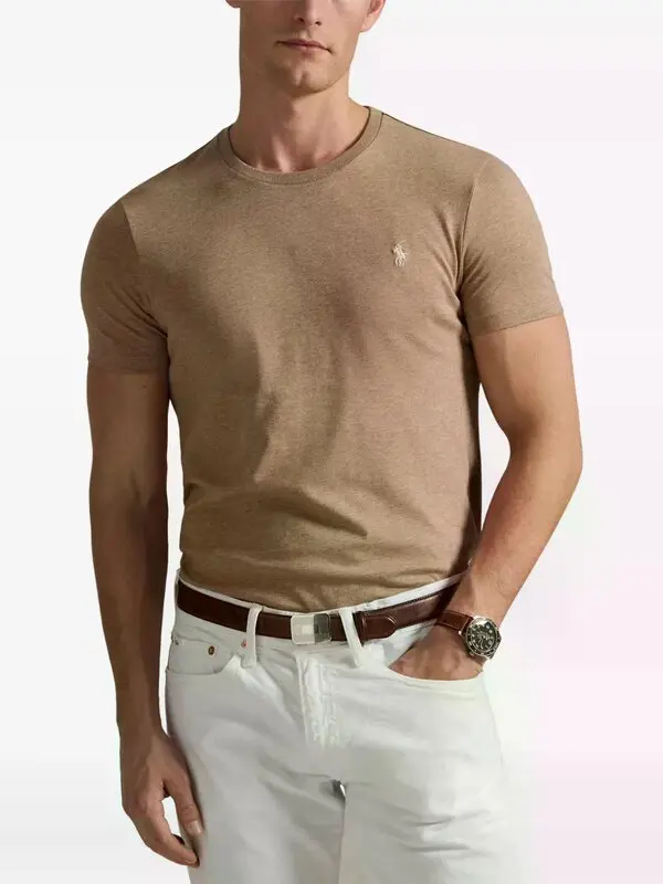 Polo Ralph Lauren Logo-embroidered Cotton T-shirt - Brown