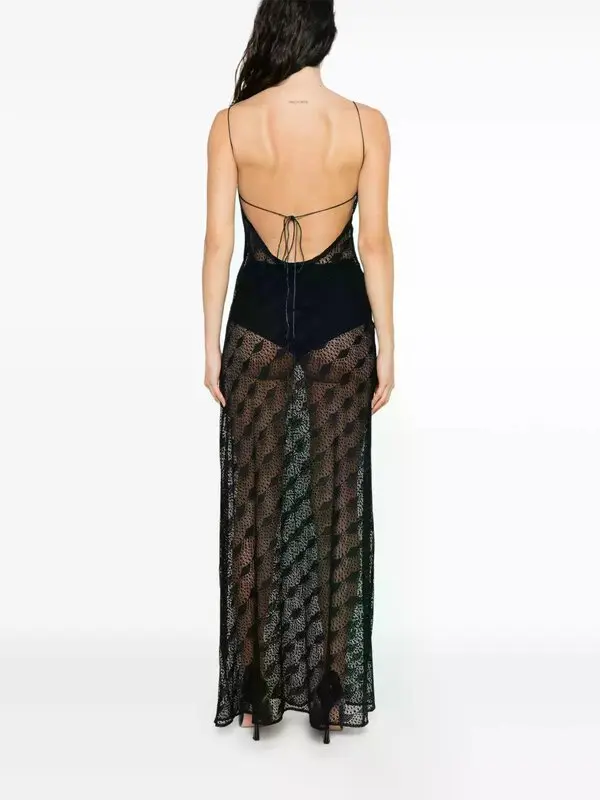ATU BODY COUTURE Patterned Open-back Maxi Dress