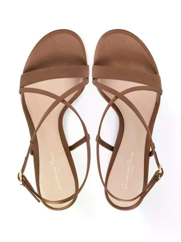 GIANVITO ROSSI Slingback Cross-strap Sandals - Brown