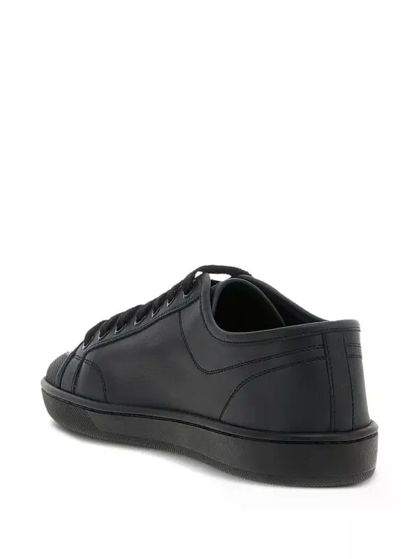 Saint Laurent Logo-detail Leather Sneakers - Black