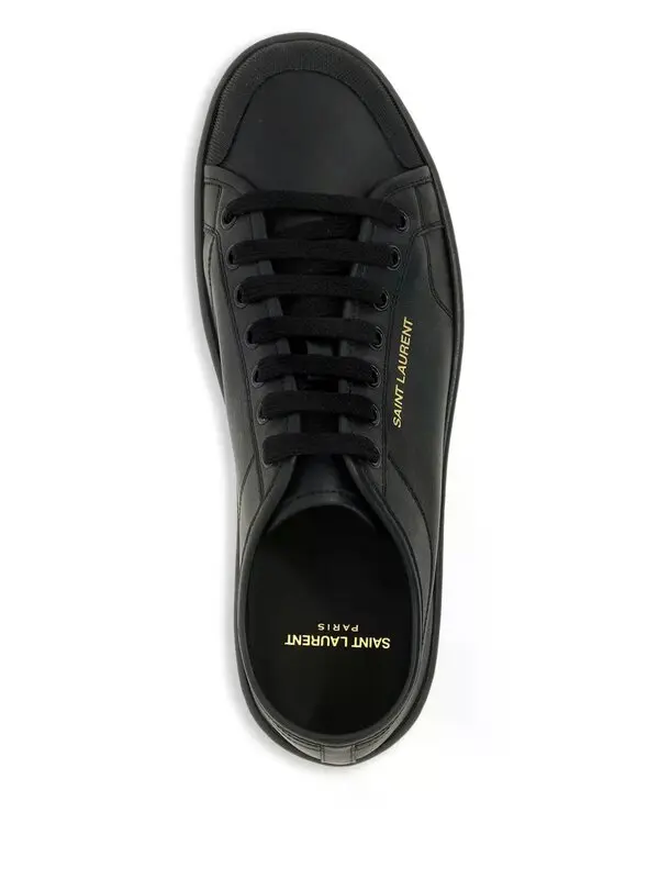 Saint Laurent Logo-detail Leather Sneakers - Black
