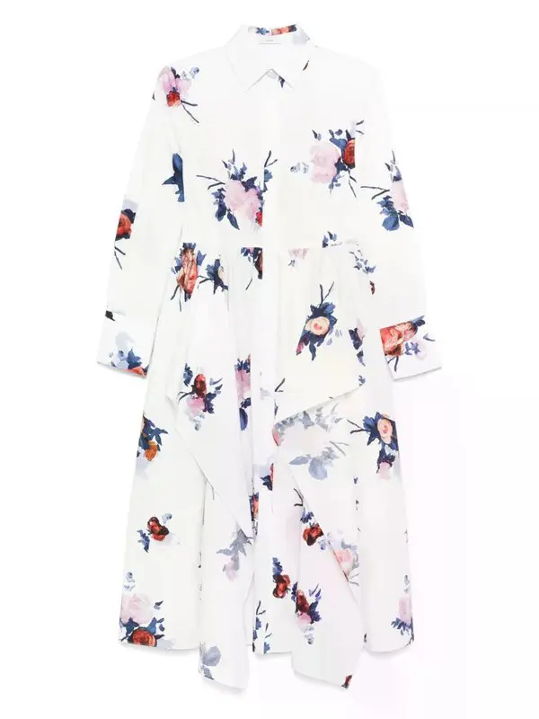 Erdem Floral-print Midi Shirt Dress - White