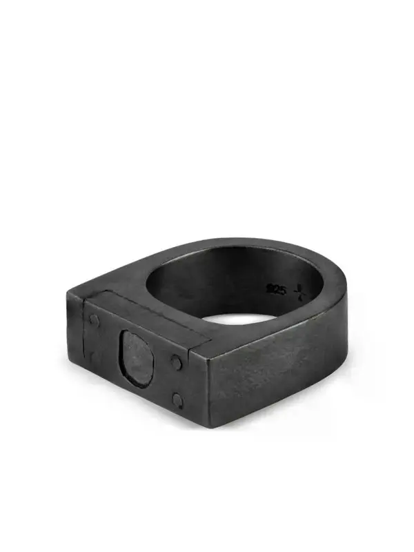 PARTS OF FOUR Plate Single Diamond Slab Ring - Grey