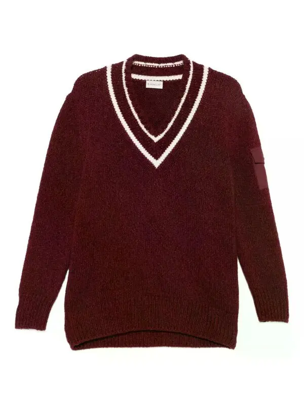 Moncler V-neck Sweater - Red