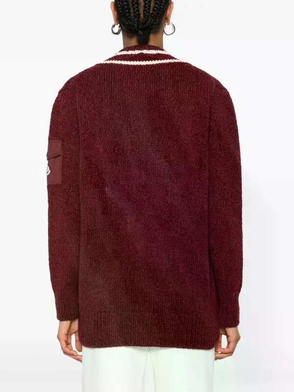 Moncler V-neck Sweater - Red