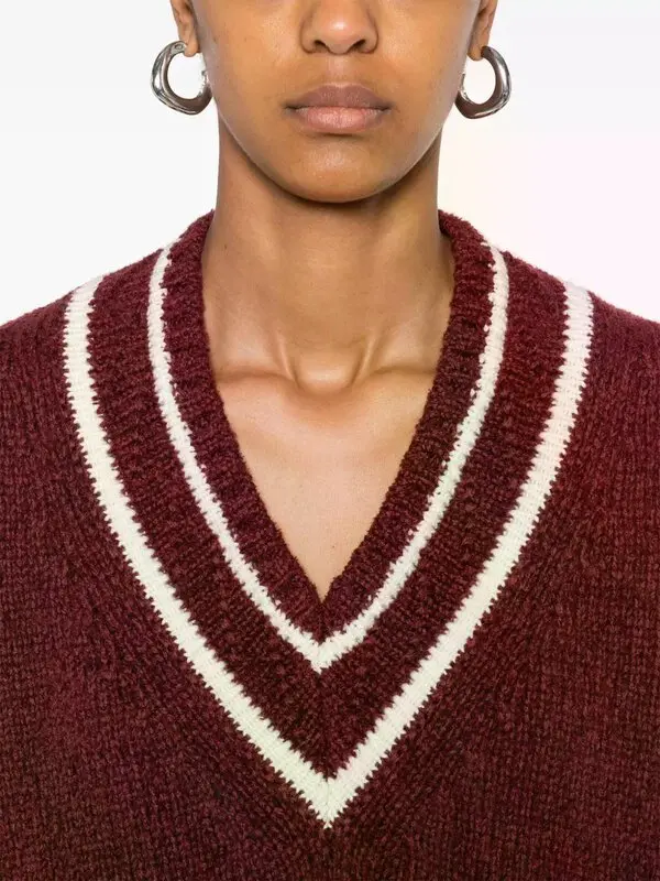 Moncler V-neck Sweater - Red