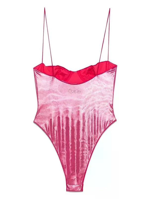 Oseree Metallic-finish One-piece Swimsuit