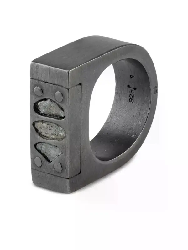 PARTS OF FOUR Plate Single Three-diamond-slab Ring
