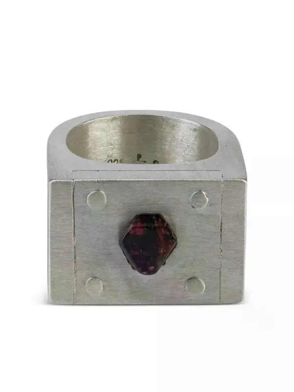 PARTS OF FOUR Plate Single Spinel Ring - Silver