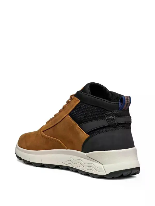 Geox Spherica 4x4 Abx Leather Sneakers - Brown