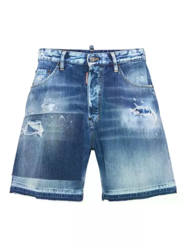 Dsquared2 Ripped Denim Shorts
