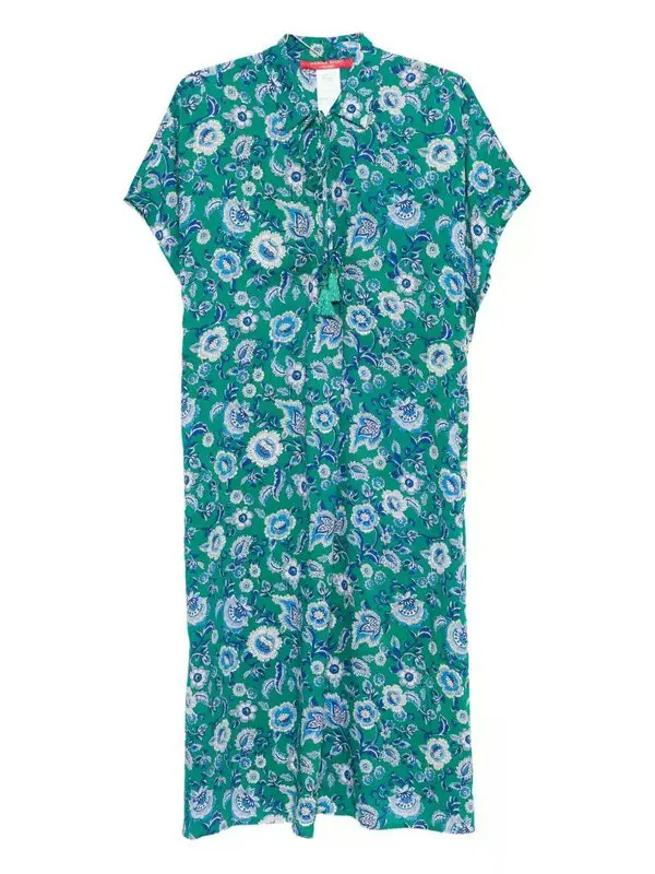 Marina Rinaldi Pesaro Floral-Print Dress In Green - 17% Off | Editorialist