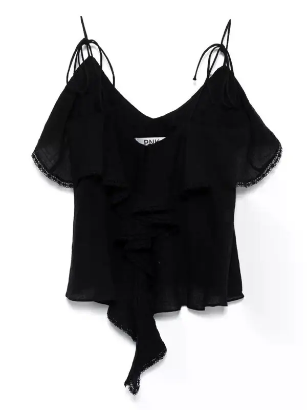 PNK Lace-detail Cotton Top